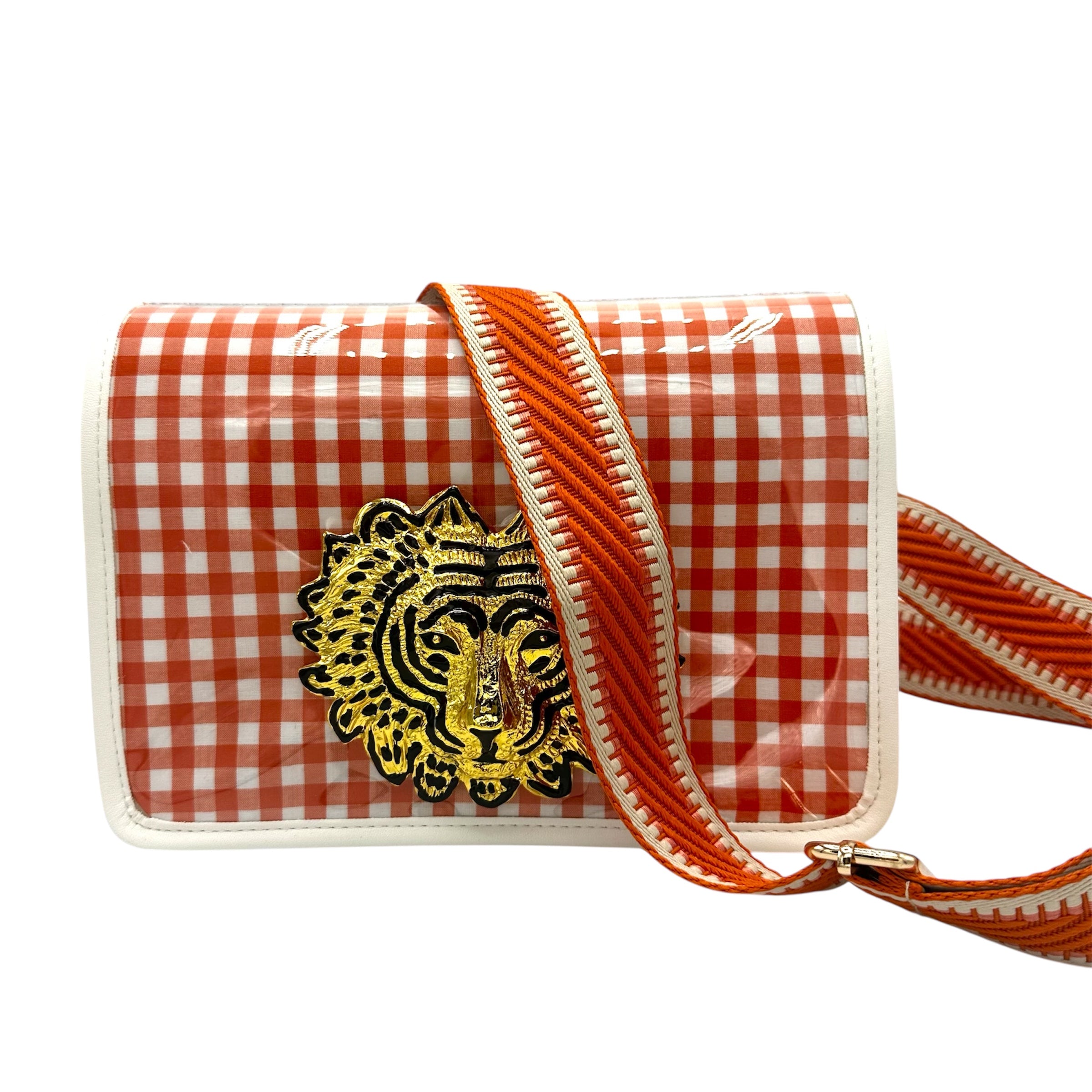 Orange and White Stadium Bag Strap – Garland Bags