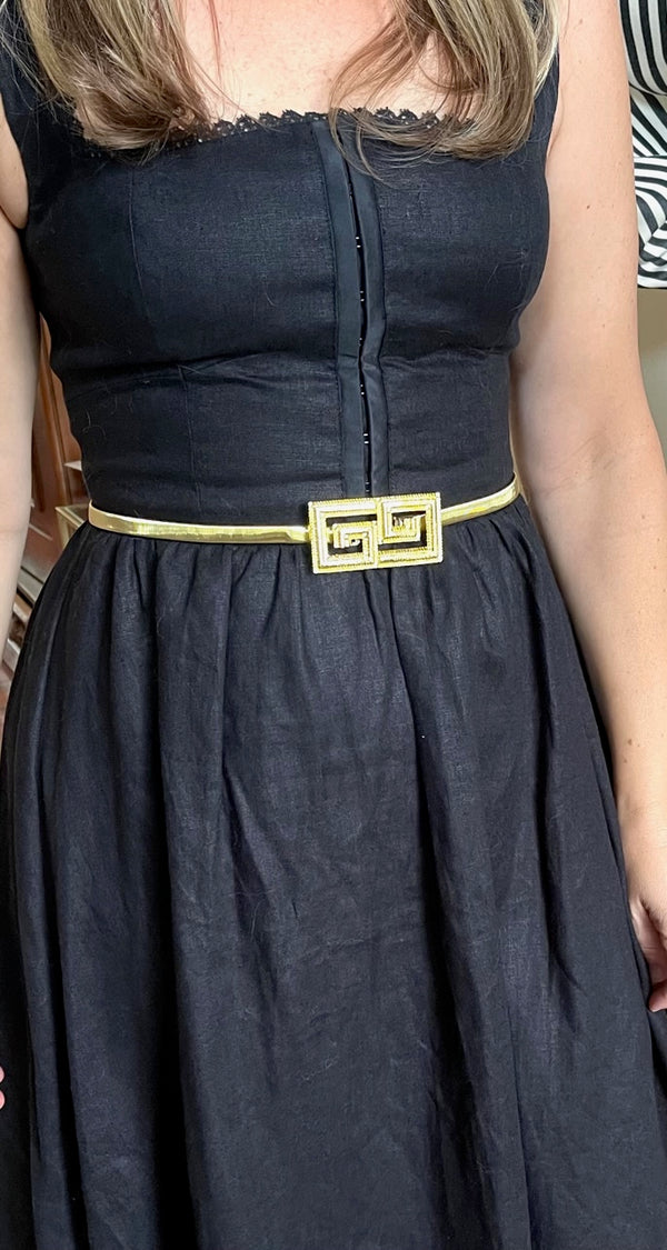 Greek Key Stretch Metal Belt Set - Garland Bags