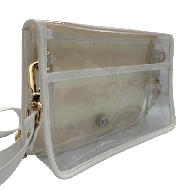 Red and Blue Gingham Clear Stadium Bag with White Bamboo – Garland Bags